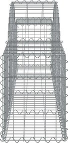 Klenuté gabionové koše 4 ks 200x30x40/60 cm pozinkované železo 3146049