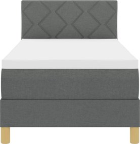 Postel s boxspringem s polštářem Tmavě šedá 80 x 200 cm textil 3338952