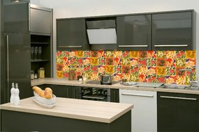 DIMEX | Fototapeta do kuchyně Malované kachličky KI-260-166 | 260 x 60 cm | vícebarevná