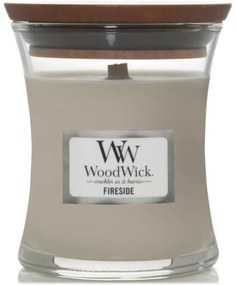 WoodWick – svíčka Fireside (Oheň v krbu) Velikost: malá 85 g