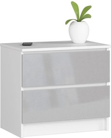 Noční stolek K60 2SZ CLP metalický lesk