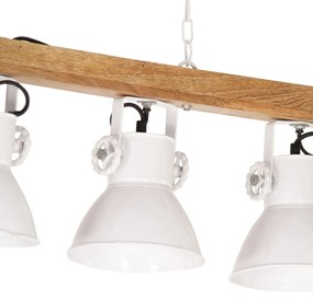 Industriální stropní svítidlo - mangovníkové dřevo - bílé | E27