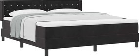 Postel s boxspringem s čelo Černý 200 x 180 cm samet 3341428