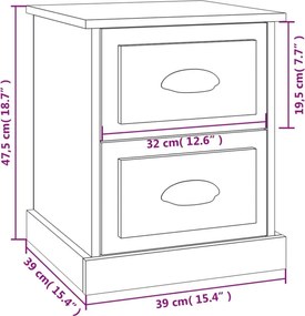 vidaXL Noční stolek 39 x 39 x 47,5 cm kompozitní dřevo [816158] Barva: Bílá
