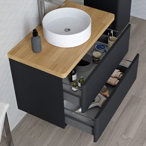 Mereo Mereo, Siena, koupelnová skříňka s umyvadlem z litého mramoru 101 cm, bílá, antracit, černá, CN442M2