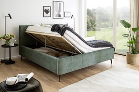 Čalouněná postel LEJSAN 180x200 s úložným prostorem, zelená