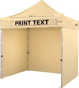 BRIMO Nůžkový párty stan SUPER 2x2 m s potiskem béžový