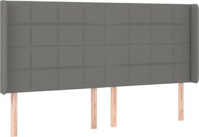 Box spring postel s matrací a LED tmavě šedá 160x200 cm textil 3138326
