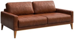 OnaDnes -20% Koňaková dvoumístná kožená pohovka MESONICA Musso Tufted 173 cm