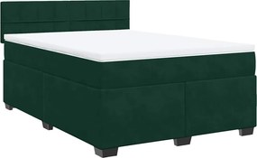 Box spring postel s matrací tmavě zelená 140x200 cm samet 3286339