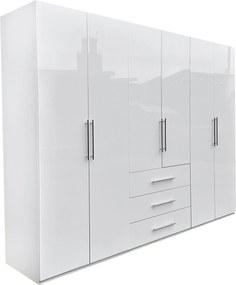 XXXLutz ŠATNÍ SKŘÍŇ, bílá, vysoce lesklá bílá, 294/219/59 cm P & B - Šatní skříně - 000885000402