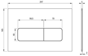 Deante Flush button, for concealed systems - slim