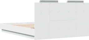 Rám postele s čelem bílý 140 x 200 cm kompozitní dřevo 3209919