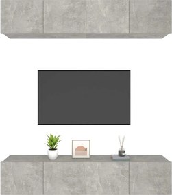 TV skříňky 4 ks betonově šedé 80 x 30 x 30 cm kompozitní dřevo 3114185