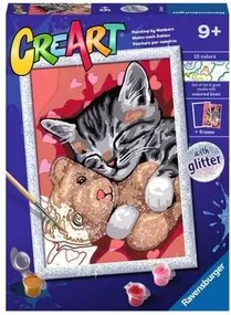 Ravensburger CreArt Kotě s medvídkem (se třpytkami) / od 9 let
