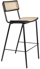 OnaDnes -20% Černá ratanová barová židle ZUIVER JORT 77,5 cm