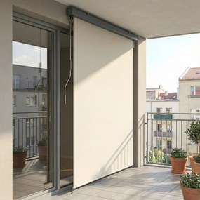 Outsunny bezšňůrová venkovní roletta, UPF50+ voděodolné stínění pro terasu, balkon nebo altánek, 250 × 160 cm, krémová