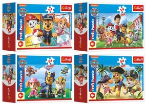 Minipuzzle 54 dílků Paw Patrol/Tlapková Patrola 4 druhy v krabičce 9x6x3 cm (1 ks)