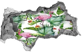 Wallmuralia Díra 3D fototapeta nálepka Plameňáci rostliny 95x73 cm