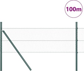 Hexagonální kotvení plotu 100 x 0,5 m Ocel potažená PVC Zelená 3352733