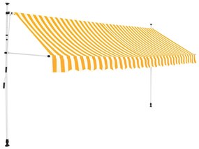 Ručně zatahovací markýza 350 cm oranžovo-bílé pruhy,  43235