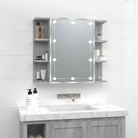 Petromila Zrcadlová skříňka s LED šedá sonoma 70 x 16,5 x 60 cm