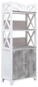 Koupelnová skříňka bílá a šedá 46 x 24 x 116 cm dřevo pavlovnie - Default Title