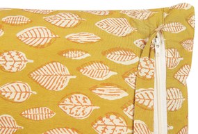 Bavlněný polštář vzor listů 45 x 45 cm žlutý GINNALA Beliani
