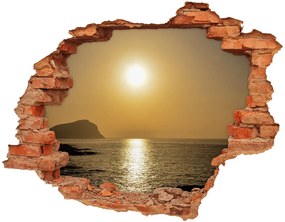 Wallmuralia Nálepka 3D díra na zeď Západ slunce moře 90x70 cm