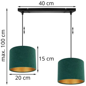 Závěsné svítidlo Mediolan, 2x textilní stínítko (výběr z 10 barev), (výběr ze 3 barev konstrukce), g