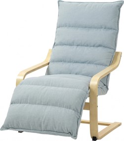 HOMCOM křeslo do obývacího pokoje s nastavitelným podnožkem, sametovým potahem a dřevěným rámem 67x93x105 cm, světle modrá