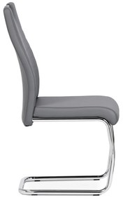 Jídelní židle koženka šedá / chrom Autronic DCL-418 GREY