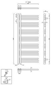 Sapho - Koupelnový radiátor DORLION 400W/230V 50x120 cm bílá
