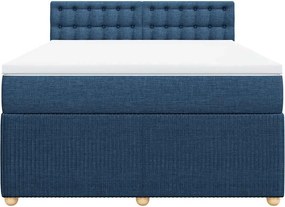 Box spring postel s matrací modrá 140x200 cm textil 3289799