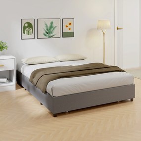 HOMCOM manželka postel 140x190 cm lamelový rošt se 3 zásuvkami a kovovým rámem, nosnost 363 kg, šedá