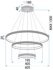 Toolight Toolight, LED stropní osvětlení 61cm, 80W, 3000K, LHJ013-CP3, černá, OSW-60007