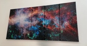 5-dílný obraz nekonečná galaxie - 200x100 cm