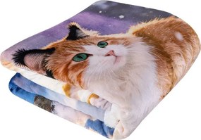 Beránková deka SNOW CAT 140 x 200 cm