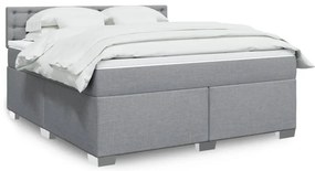 Box spring postel s matrací světle šedá 180 x 200 cm textil 3288281
