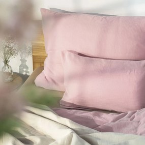 Celoroční mušelínové povlečení Soft Pink - GOTS Velikost: 140 x 200 + 70 x 90