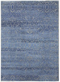 Diamond Carpets India, Ručně vázaný kusový koberec Diamond DC-EKT 6 Silver/light blue, 160x230, modrá, chodba / předsíň