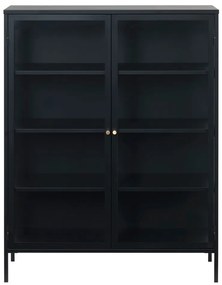 Černá kovová vitrína 110x140 cm Carmel – Unique Furniture