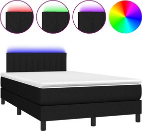 Box spring postel s matrací a LED černá 120x190 cm textil 3270055