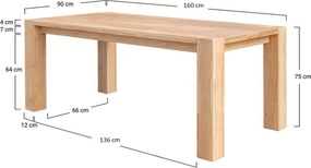 Massivo.cz Jídelní stůl Siena 160×90 cm – dub, masiv