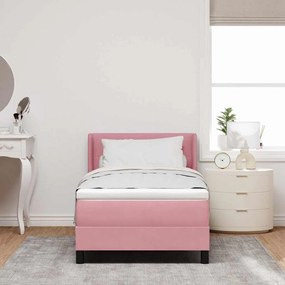 Postel s boxspringem s čelo Růžová 200 x 80 cm samet 3341443