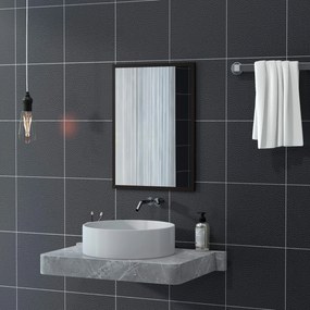 HOMCOM Obdélníkové zrcadlo - Zrcadlo do koupelny 50x70 cm - Dekorativní nástěnné zrcadlo do obývacího pokoje, předsíně, chodby - Horizontální nebo ve…