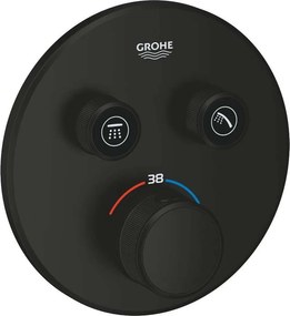 Grohe Grohtherm SmartControl - Termostatická baterie pod omítku, pro 2 spotřebiče, matná černá 291192430