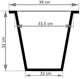 Květináč BLOCK, pozink, výška 100 cm, stříbrný, vč. zavlaž. systému