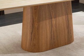 Designový keramický jídelní stůl Parthenia 200 cm travertin / dub
