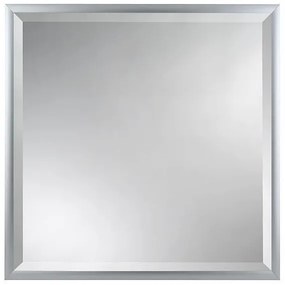 AMIRRO Zrcadlo na zeď dveře chodbu do pokoje ložnice koupelny předsíně nástěnné závěsné s ozdobnou hranou SANTOS - 69 x 69 cm s fazetou, v hliníkovém rámu 251-219